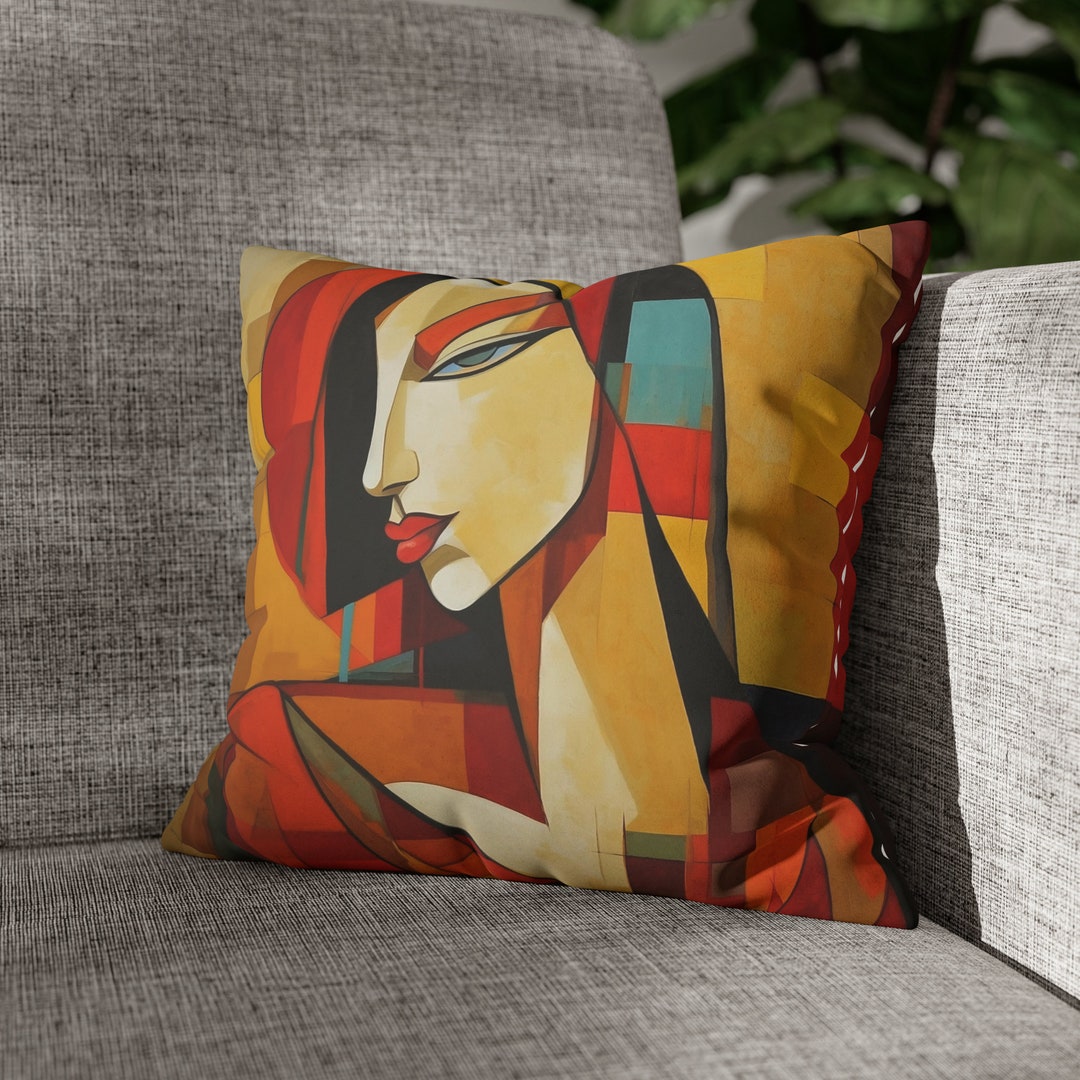 African Inspired Pillow, Picasso Pillow Case, Minimalist Decorative ...
