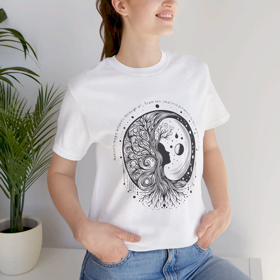 Magical Tree of Life T-shirt, Moon Phases & Planets Shirt, Retro Wicca ...