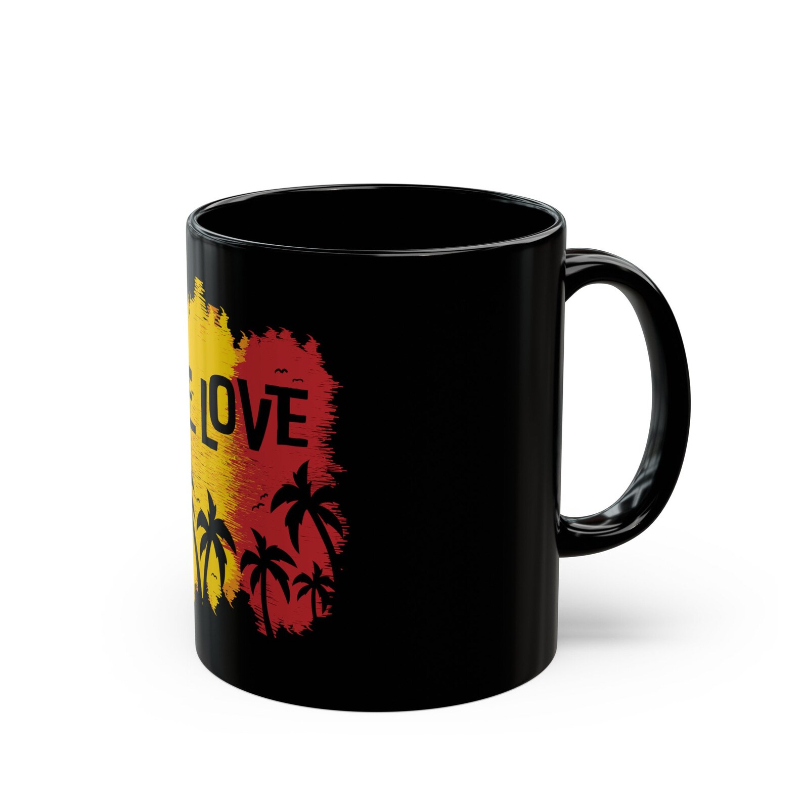 One Love Reggae Jamaican Vibes Black Coffee Mug 11oz, 15oz - Etsy