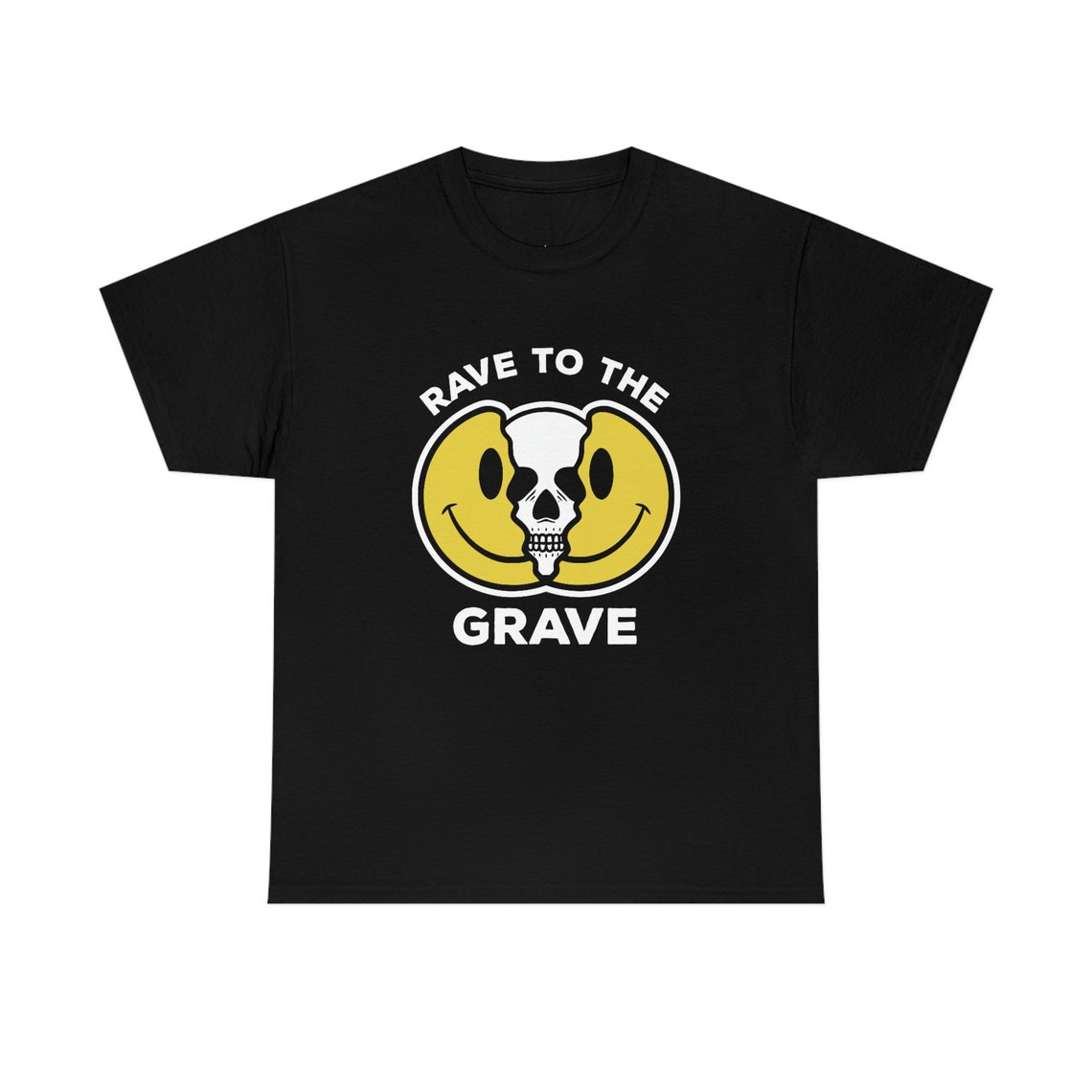 Rave to the Grave Smiley T-shirt, Oldskool Music Shirt, 90s Raver Tune ...