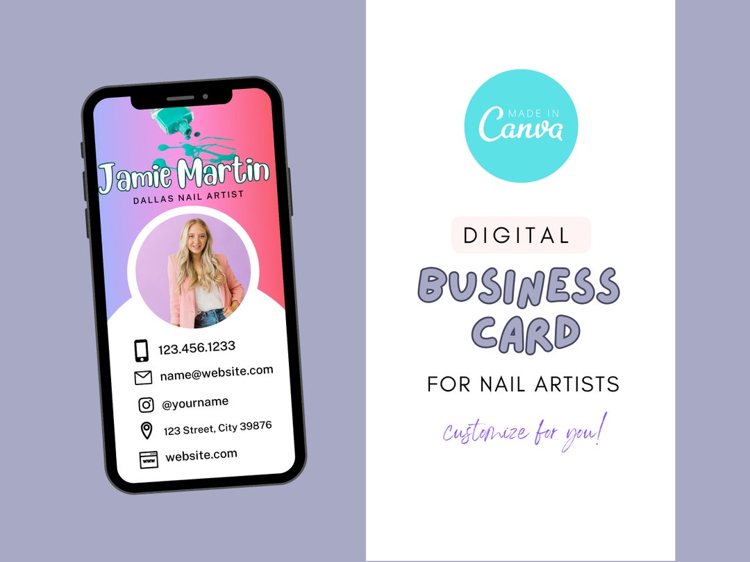 Nail Artist Digital Business Card Template Unique Business Card ...