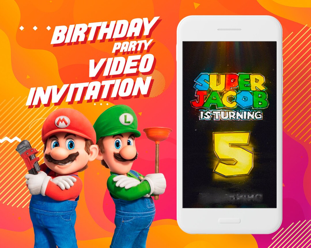 Super Mario Bros Movie Birthday Party Video Invitation - Etsy