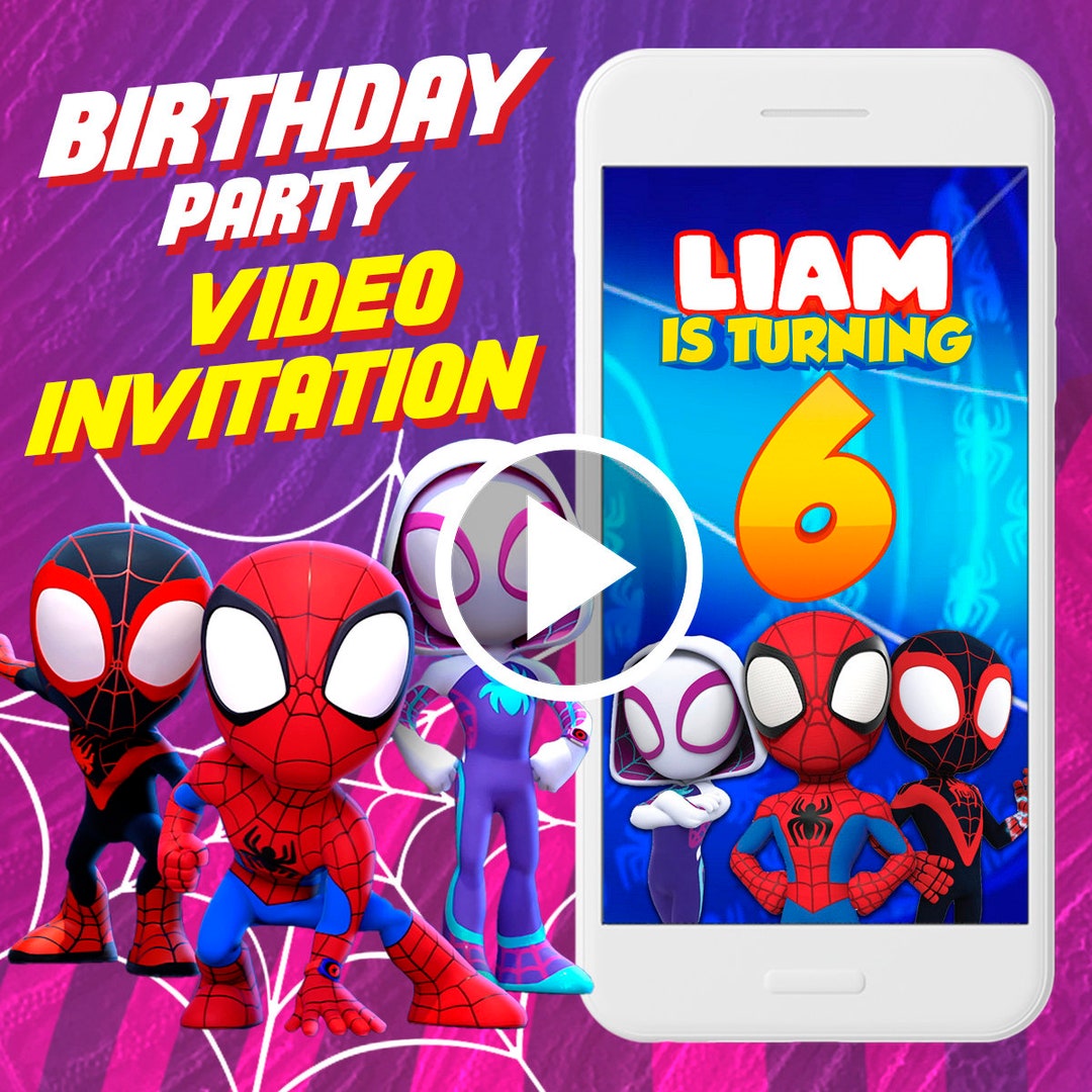 Spidey and His Amazing Friends Birthday Party Video Invitation, Spidey ...
