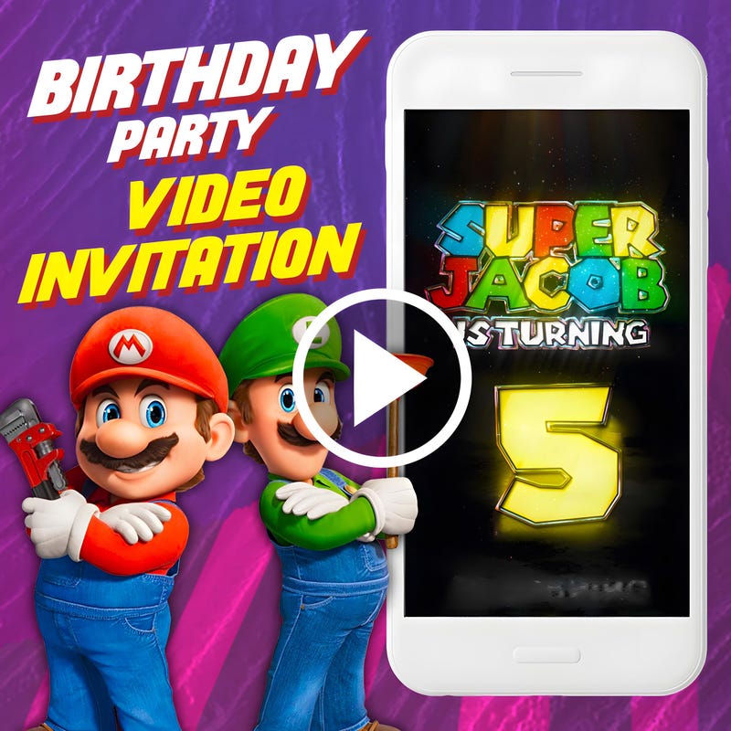 Nintendo Invitation - Etsy
