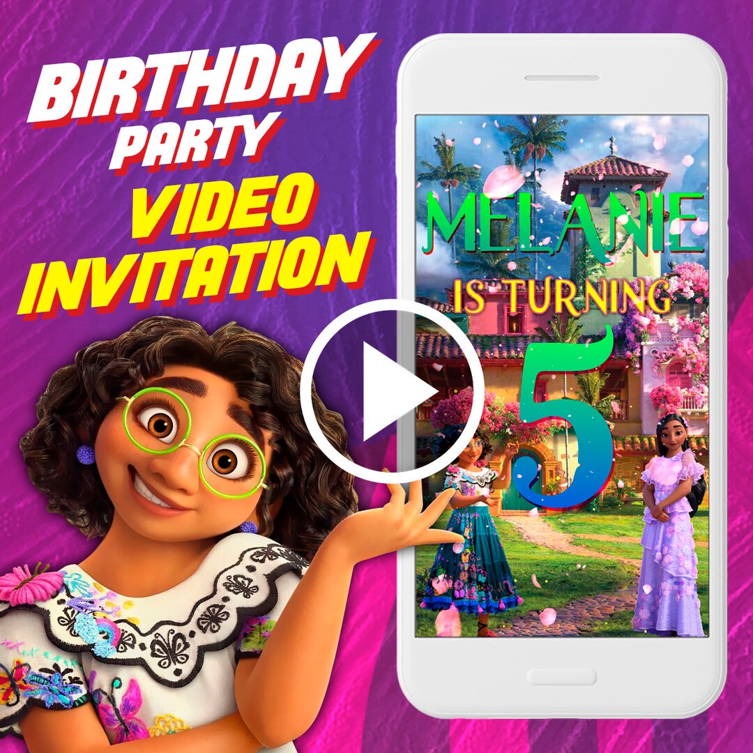 Encanto Birthday Party Video Invitation, Madrigal Digital Animated ...