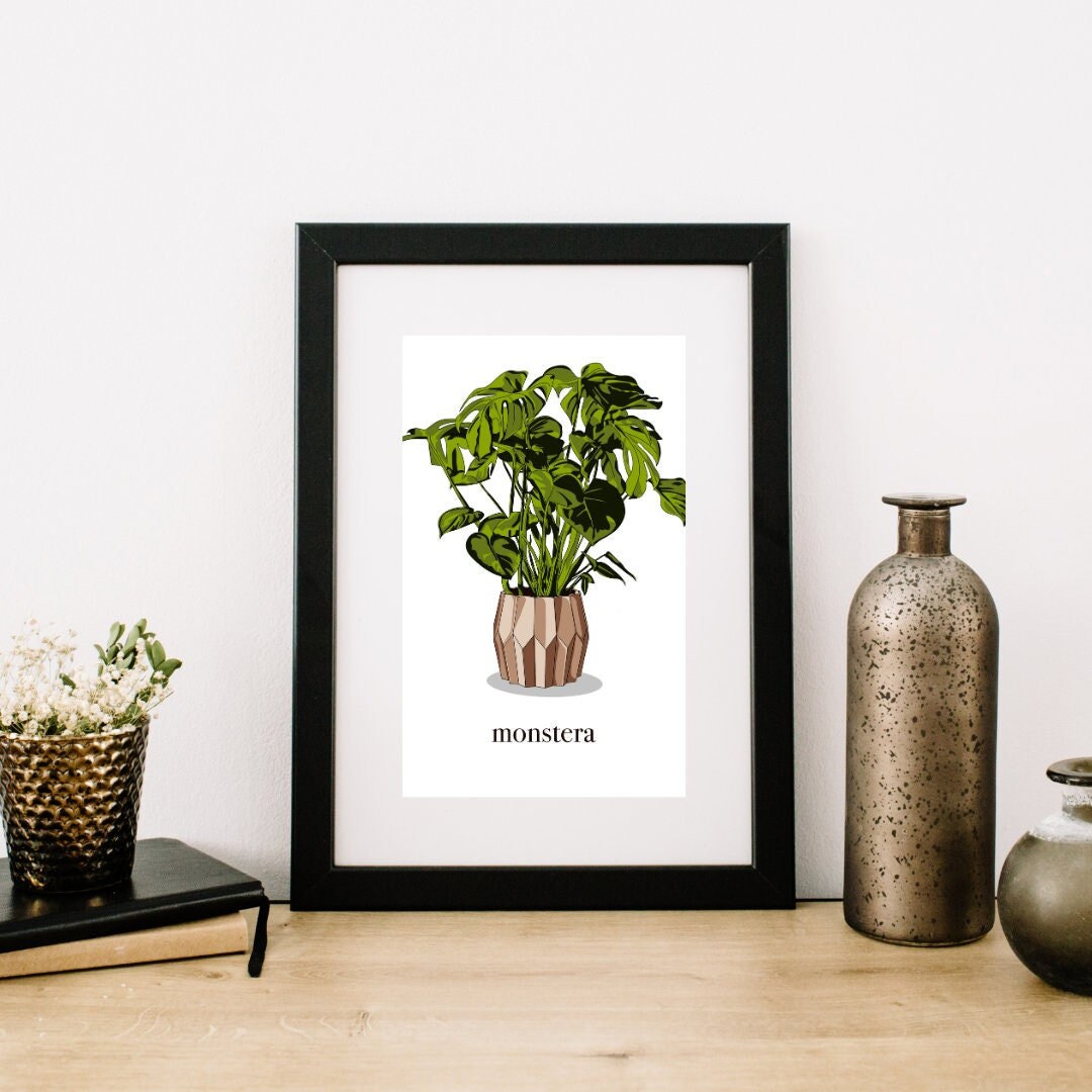 Printable House Plant Wall Art Print | Digital Download | Botanical ...