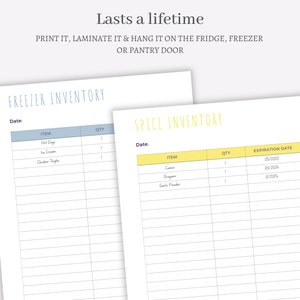 Food Inventory Printable - Pantry Inventory - Fridge Inventory ...