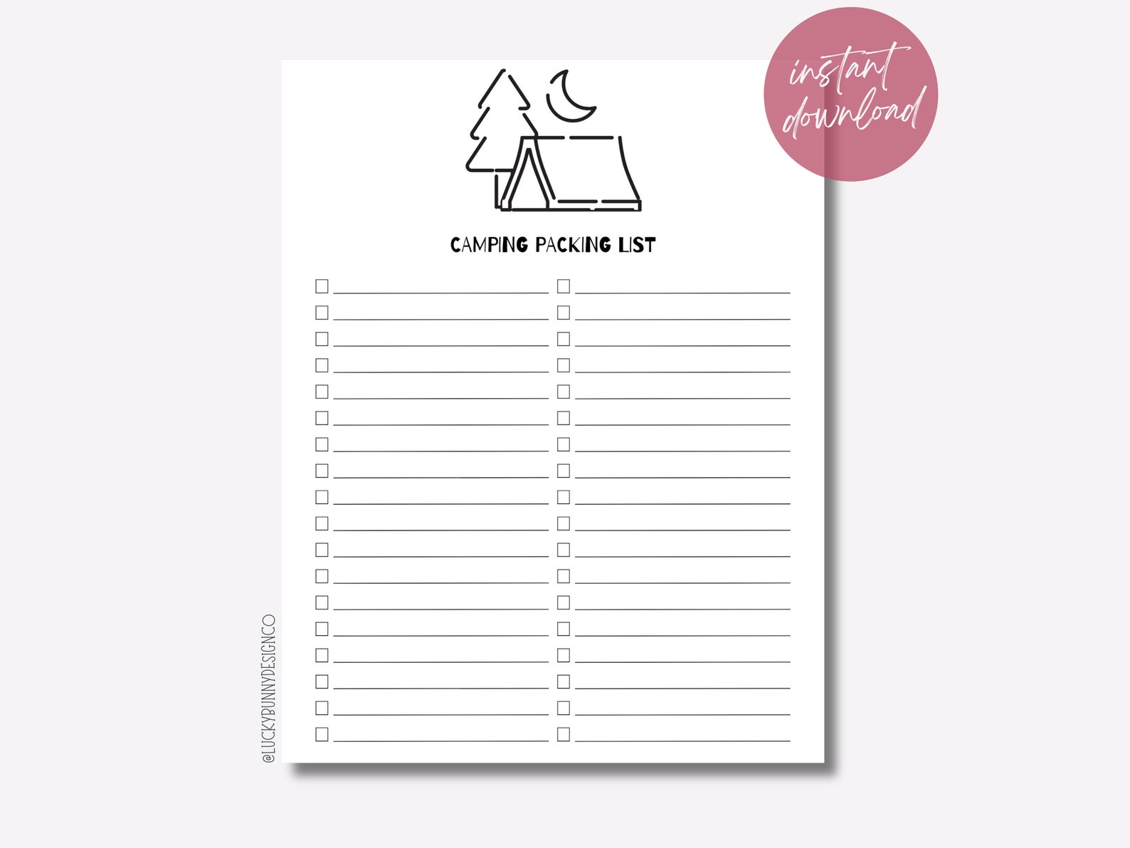 Camping Packing List Camping Trip Planning Packing List Printable ...