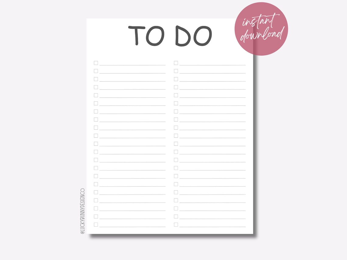 Printable to Do List Home and Work to Do List Digital - Etsy