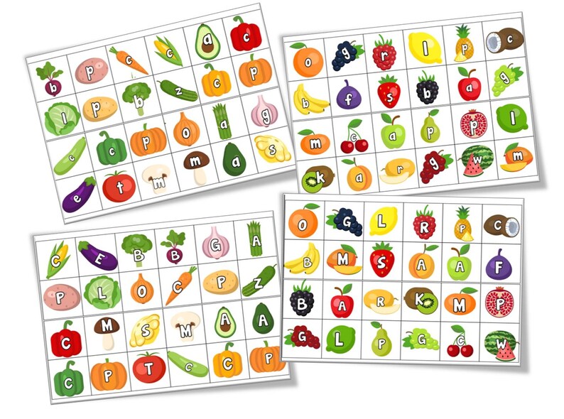 Alphabet Fruit & Vegetable ABC Printable | Letter Recognition Fine ...