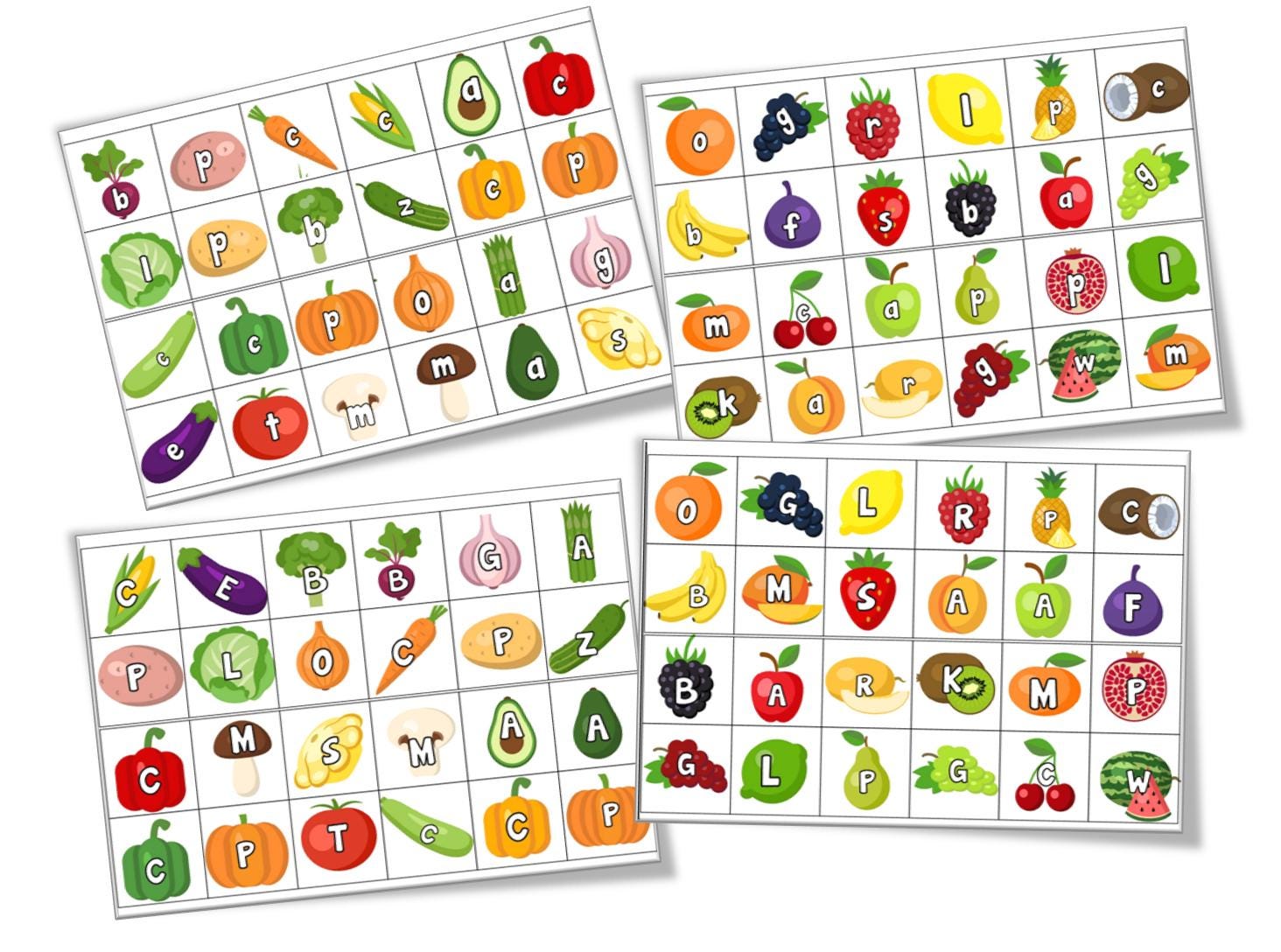Alphabet Fruit & Vegetable ABC Printable | Letter Recognition Fine ...