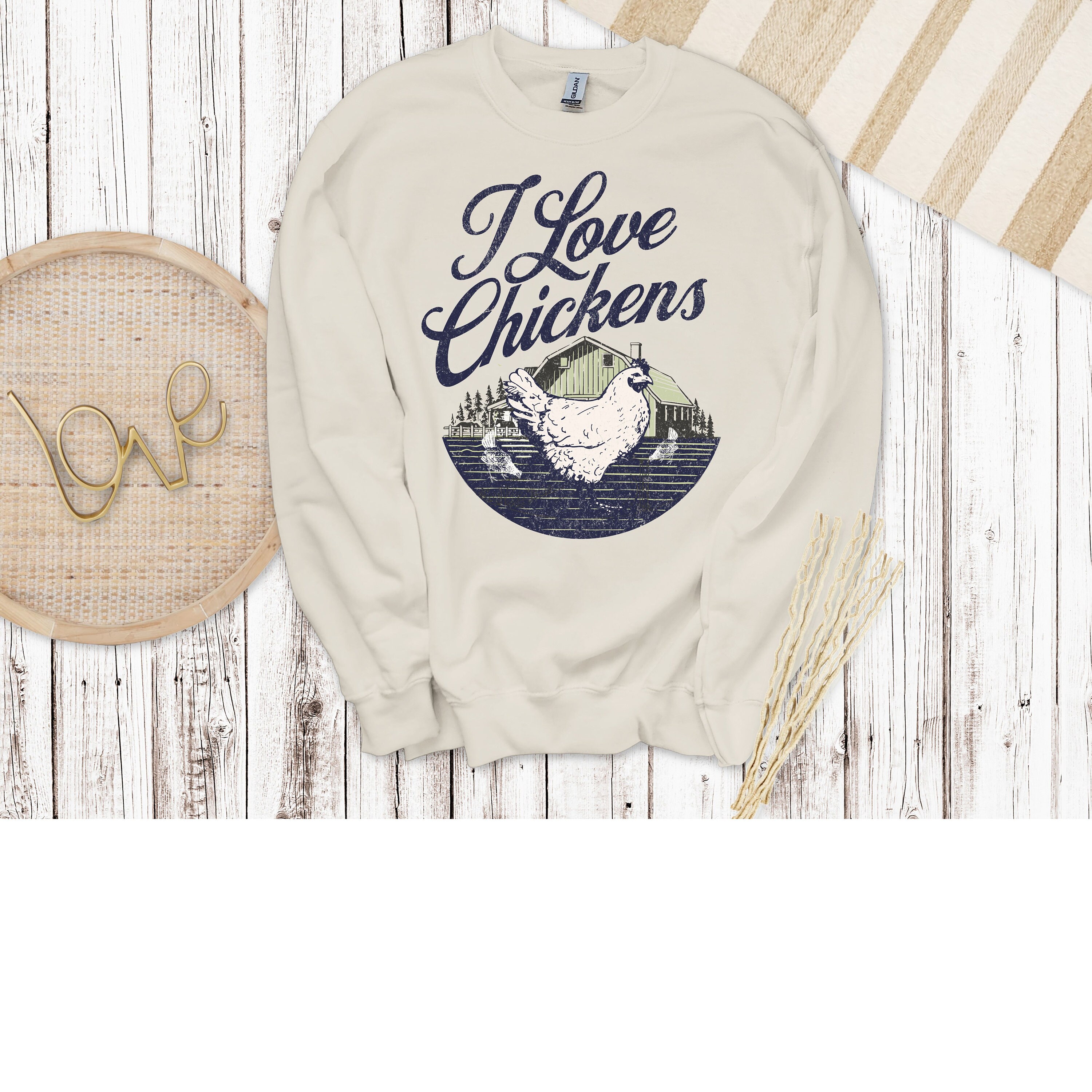 Chicken Sweatshirt, I Love Chickens Sweatshirt for Chicken Lovers ...