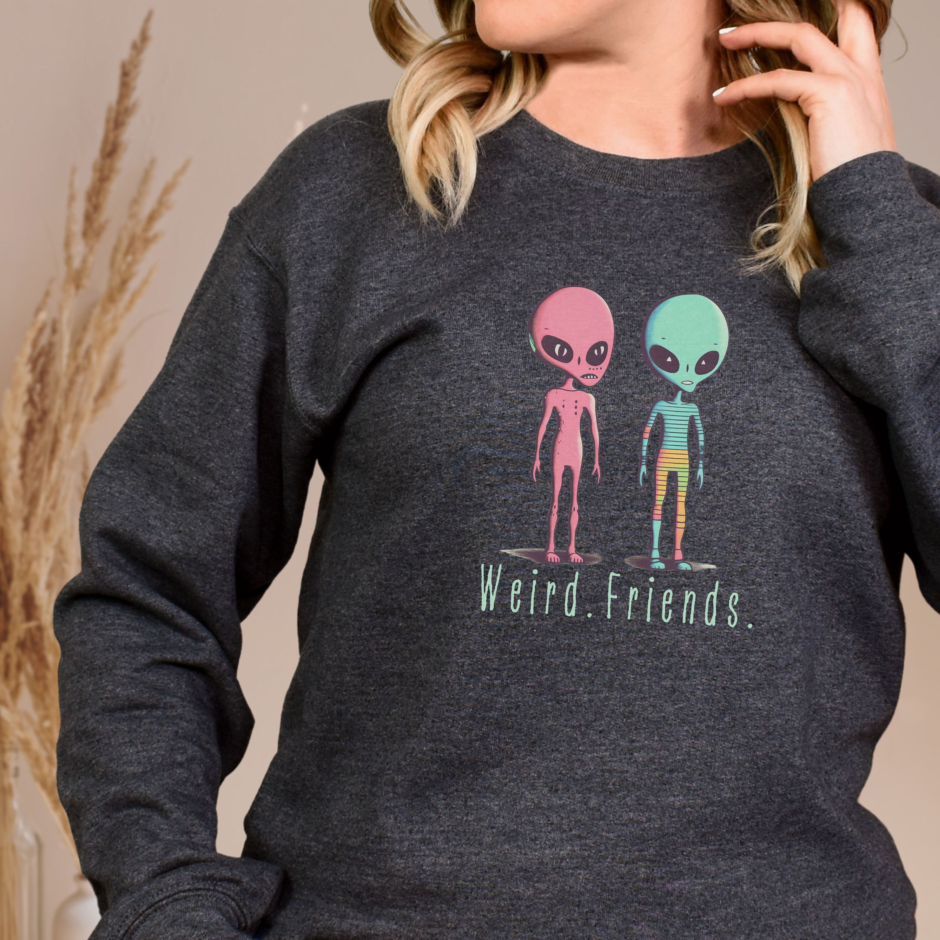 Aliens Sweatshirt, UFO Sweatshirt, Aliens Shirt, Minimalist Sweatshirt ...