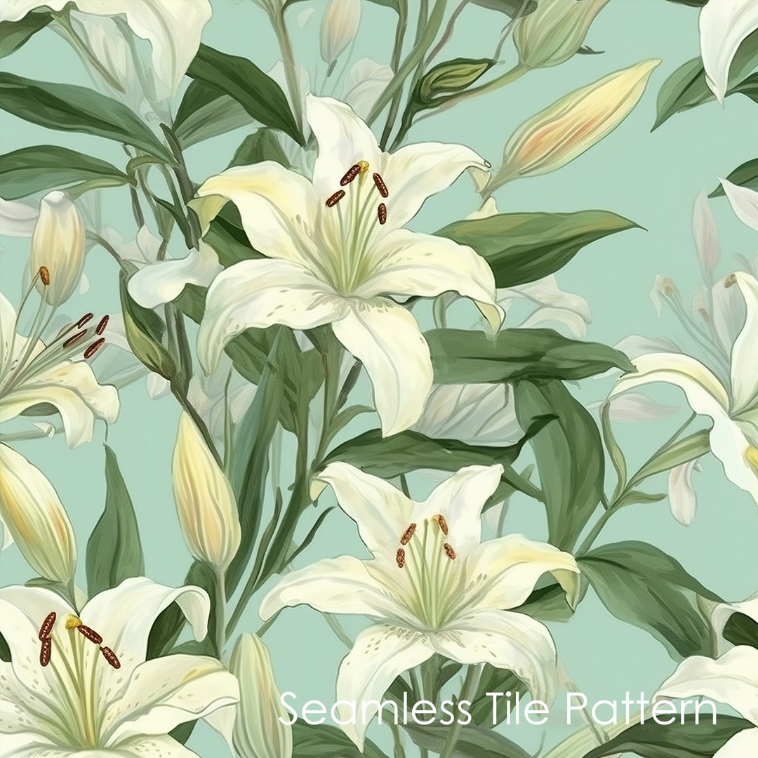 Lilly Flower Floral Patterns 4698 Seamless With 4 Variations - Seamless ...
