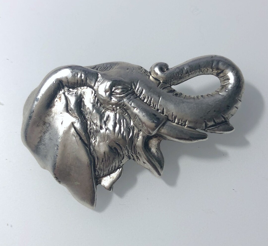 Vintage Elephant Head - 1995BG Pin, Wildlife Jewelry, Brooch - Etsy