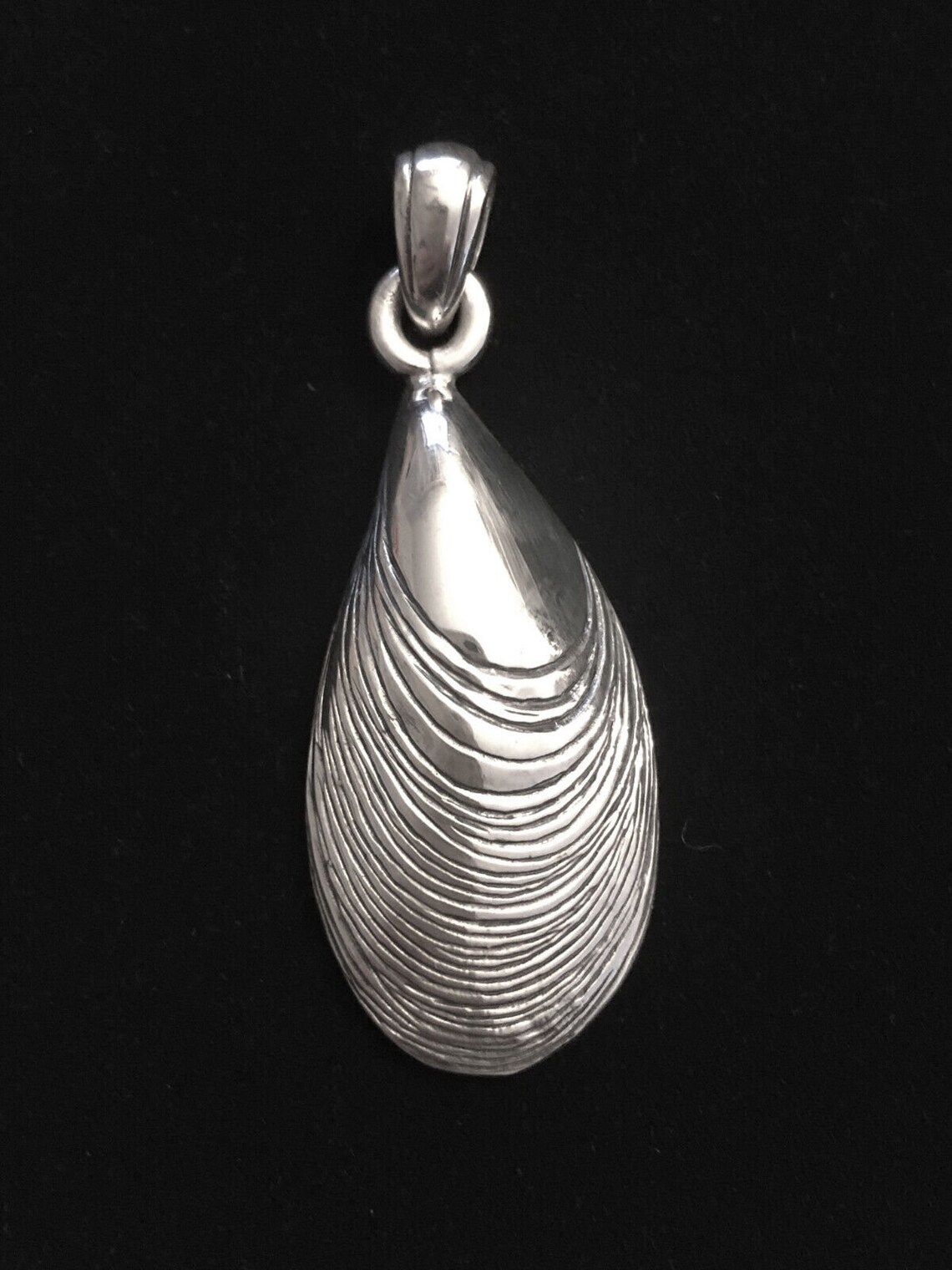 Sterling Silver Mussel Shell Pendant - Etsy