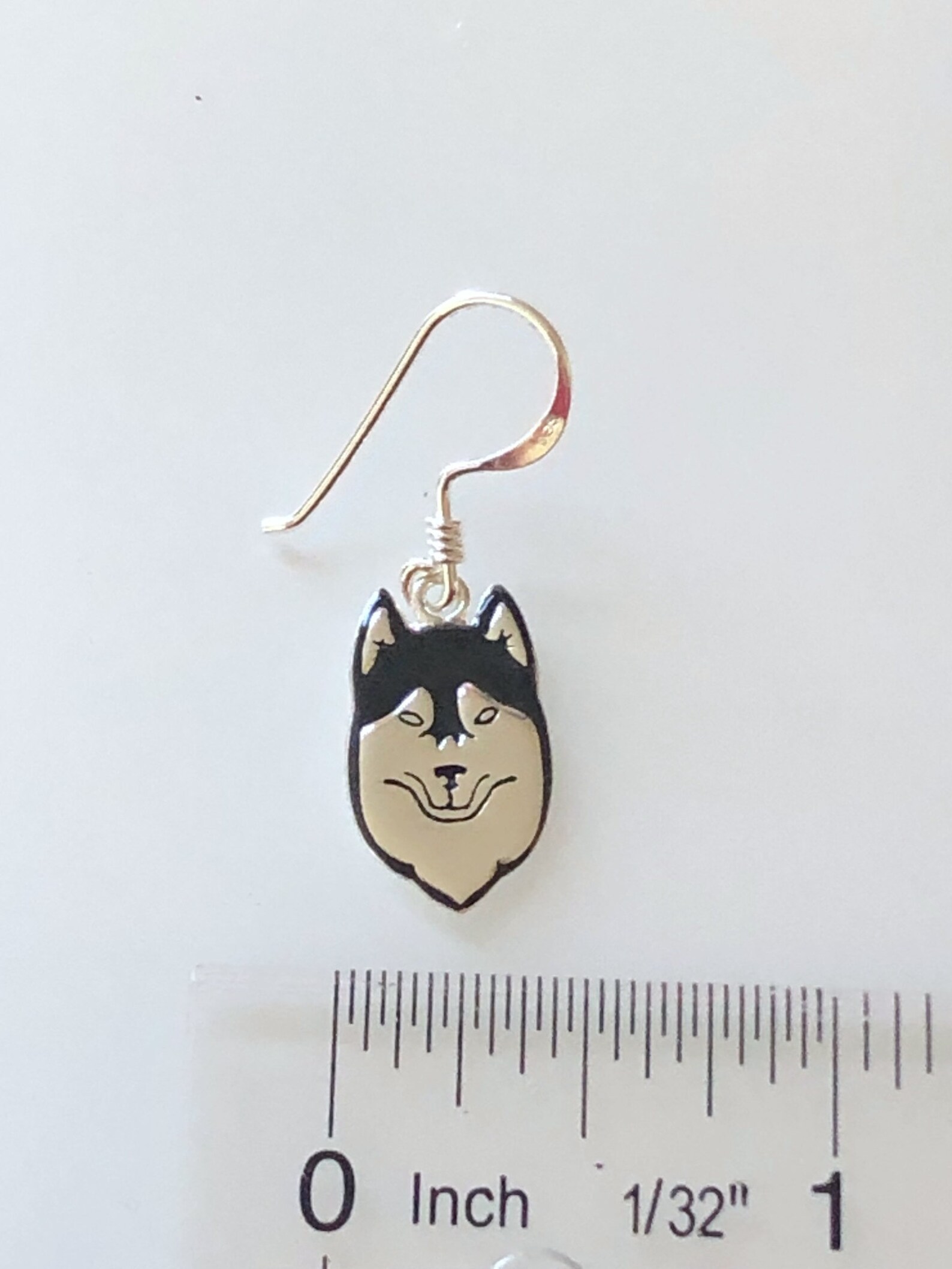 Sterling Silver Husky Earrings With Black Enamel, Dogs Jewelry - Etsy