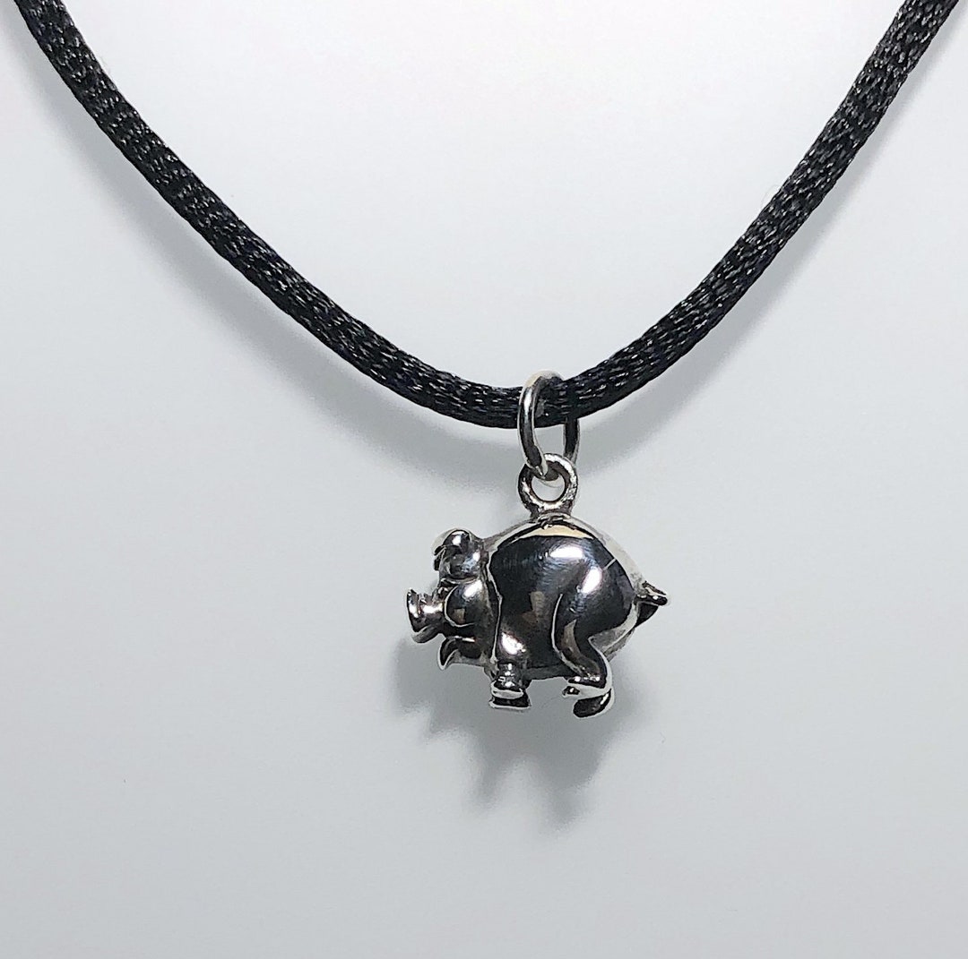 Sterling Silver Small Fat Pig Pendant Animal Farm Nature Jewelry - Etsy