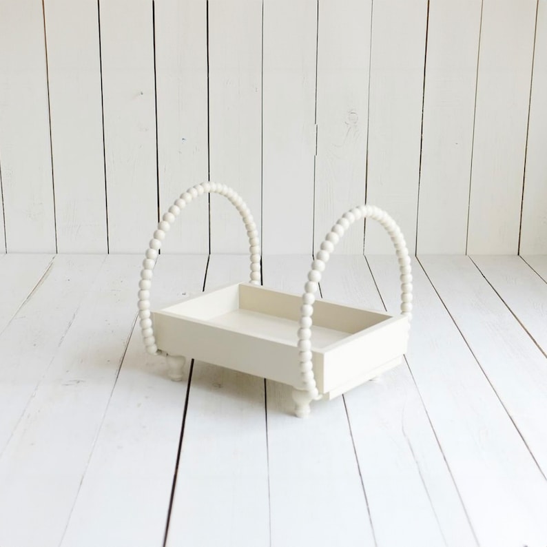 Beaded Wooden Newborn Bed, Baby Photography Prop, Nursery Decor, Baby ...