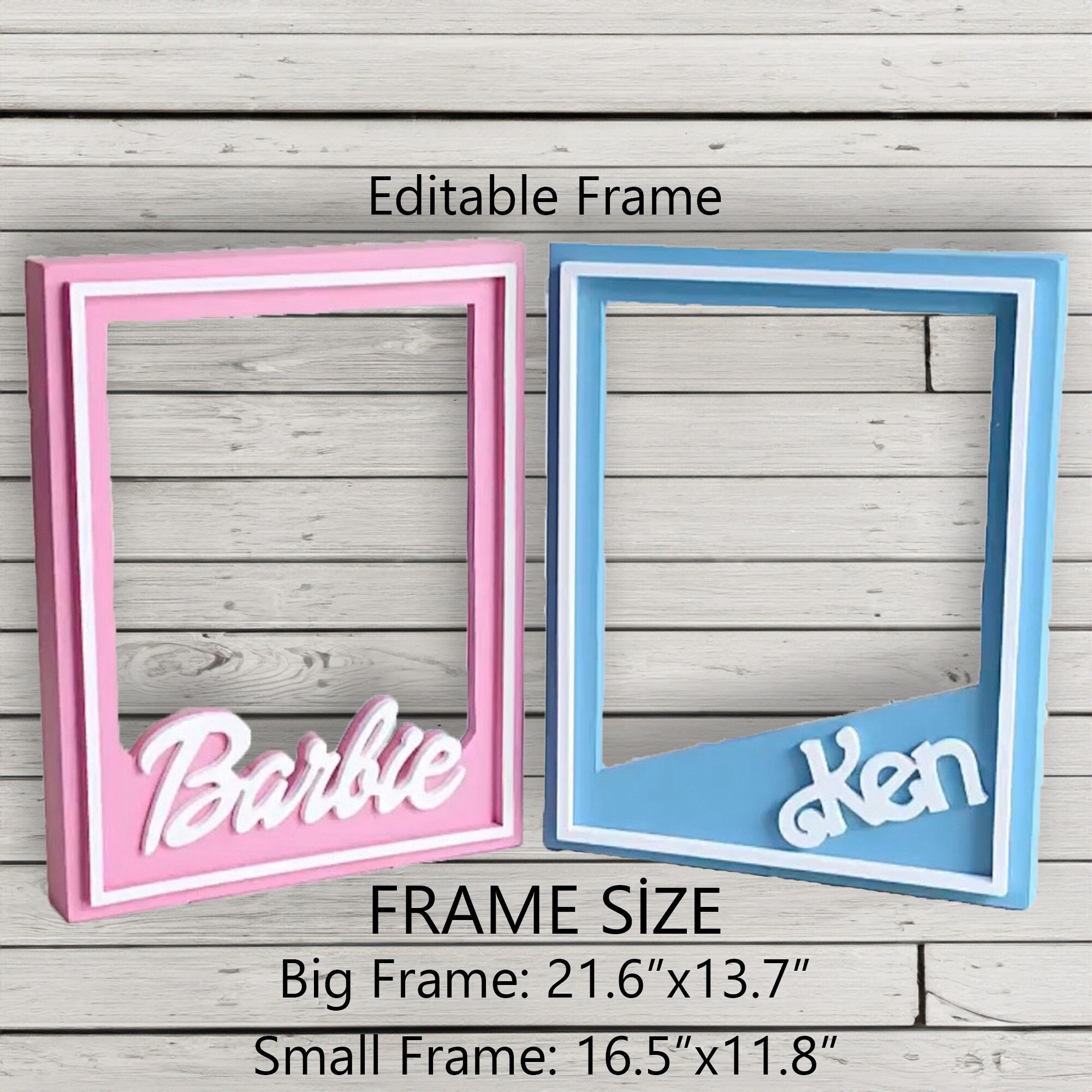 Barbie Wooden Frame Newborn Photo Props Template Editable - Etsy