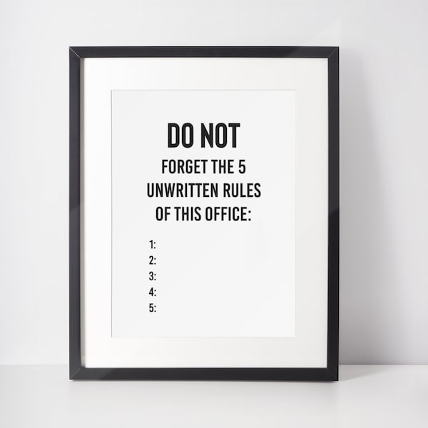 Funny Work Rules - Etsy