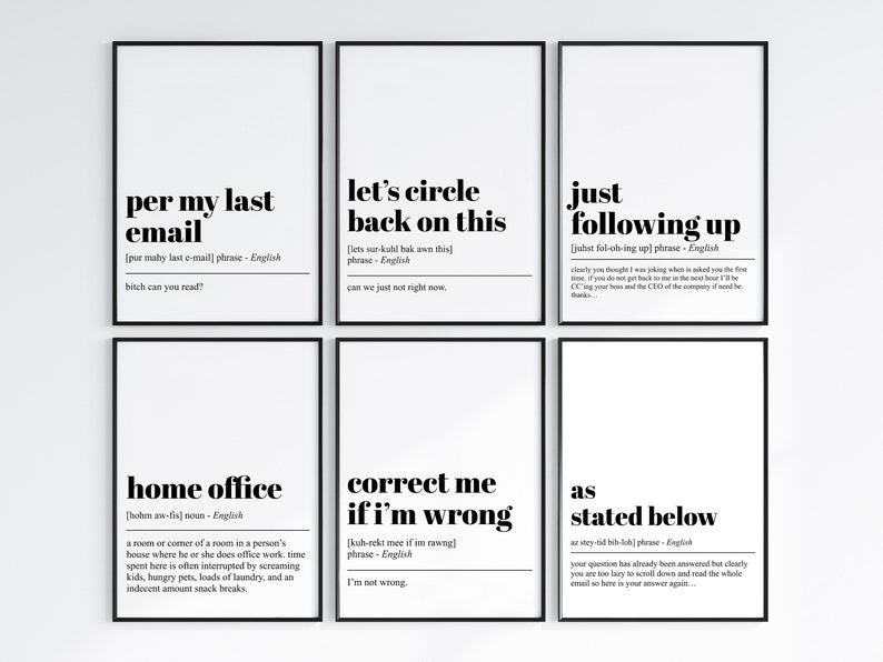 Funny Office Decor, 6 Printables, Office Wall Art, Printable - Etsy