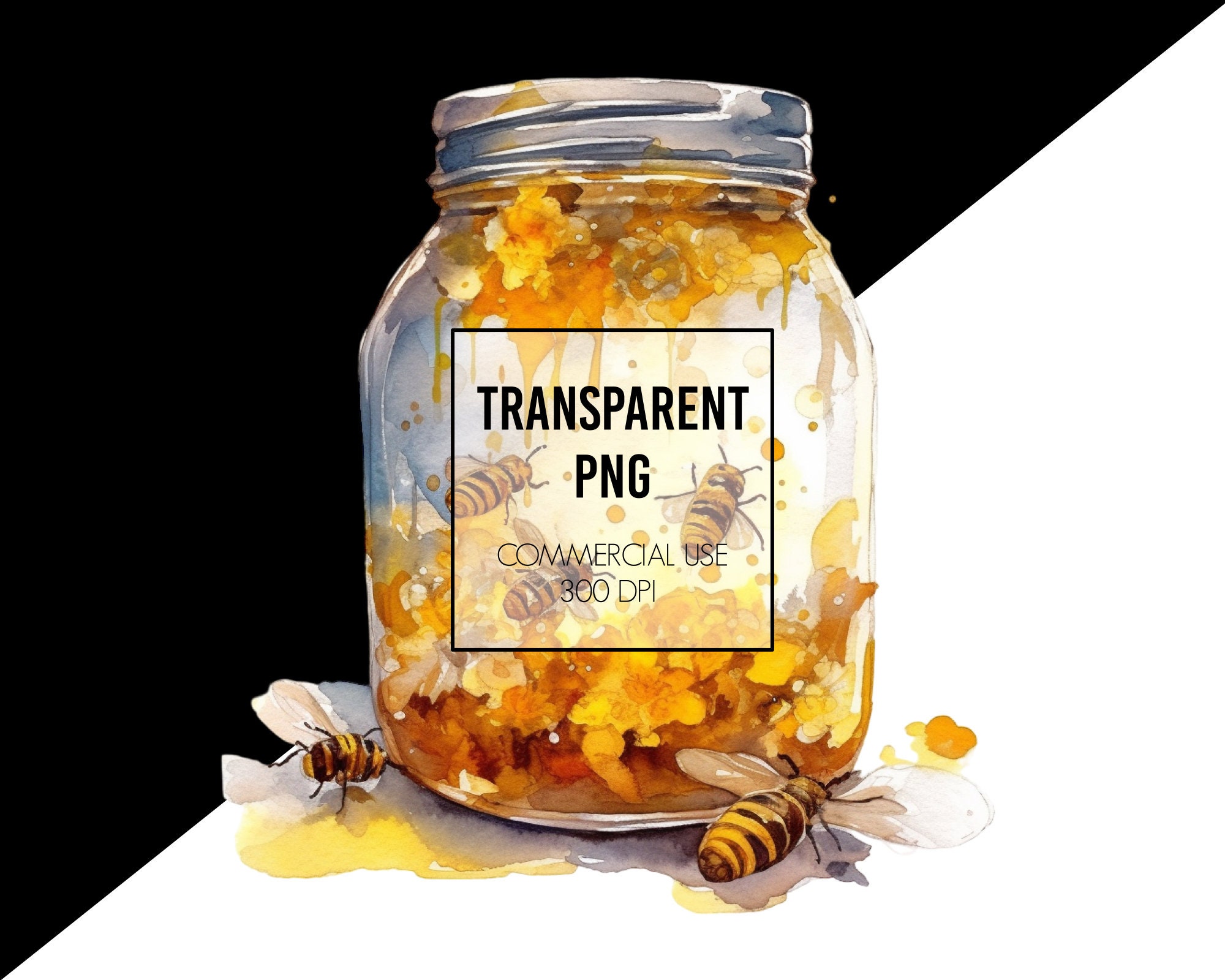 Watercolor Honey Bee Clipa Rt, Png, Commercial Use, Instant Download - Etsy