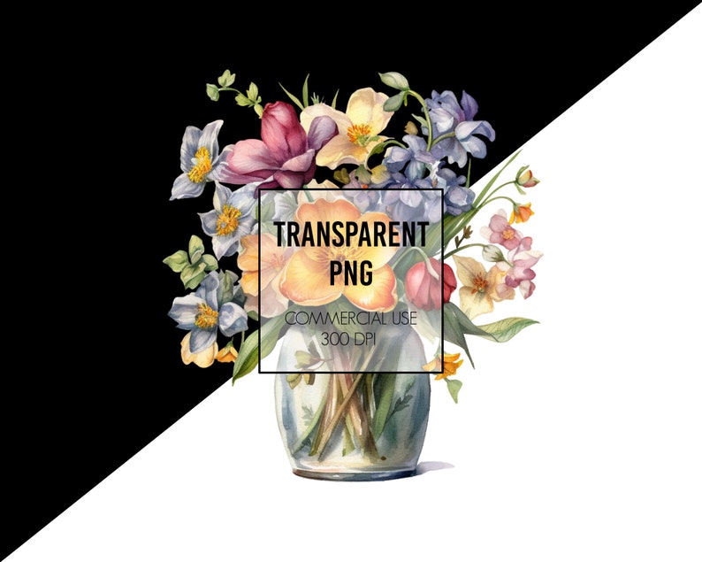 Digital Flowers Clipa Rt Bundle Commercial Use Poster - Etsy