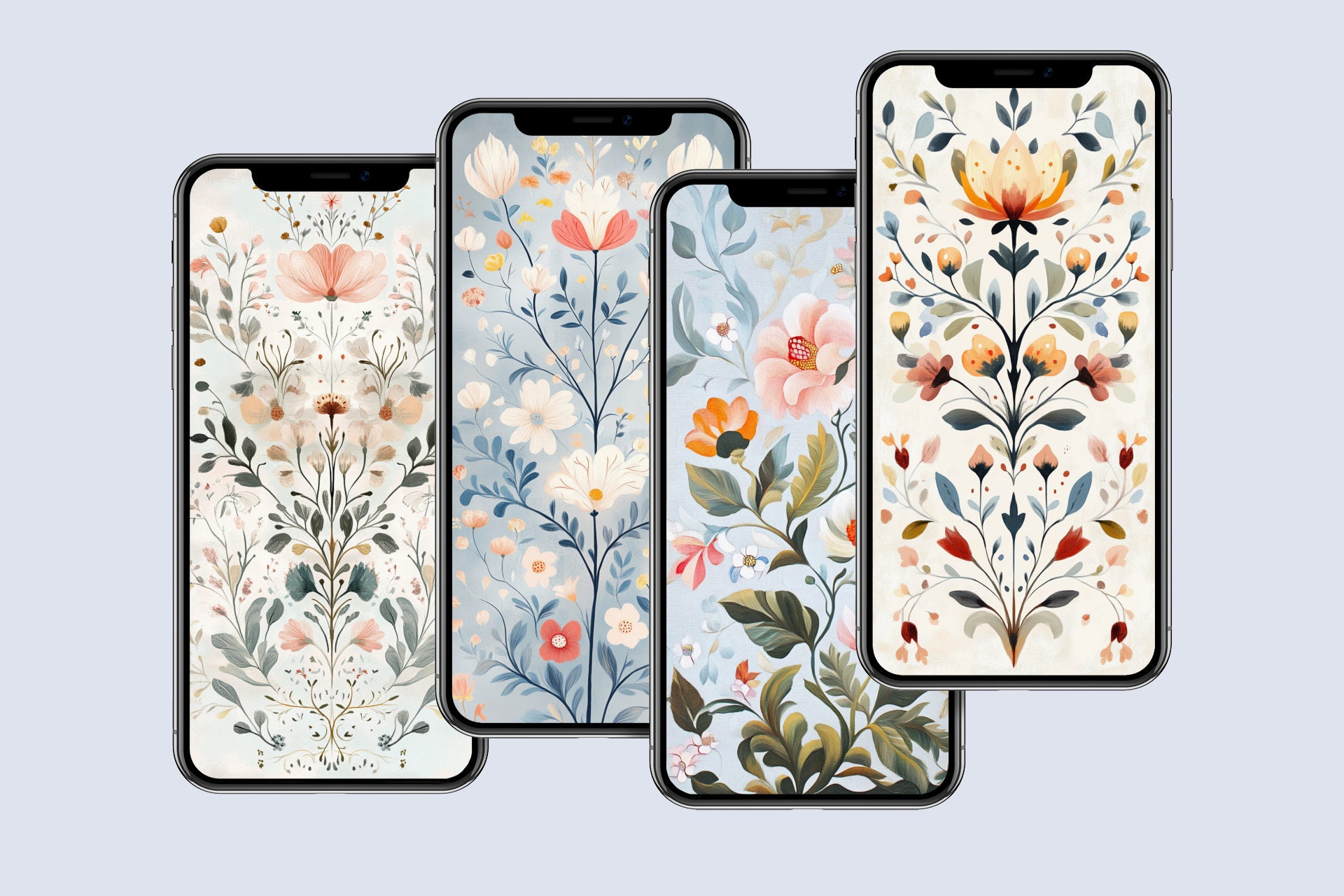 Kurbits Art Wallpaper, Swedish Design, Folk Craft Decor, Dalarna ...