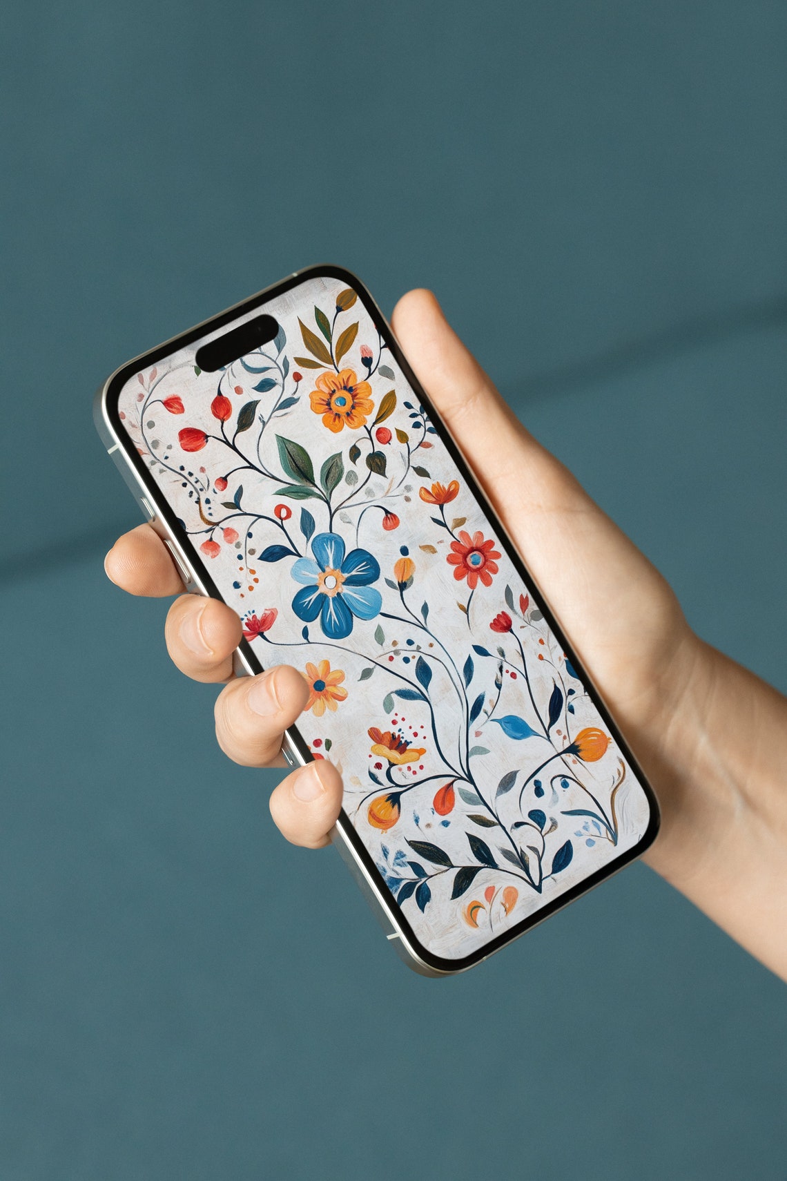 Kurbits Art Wallpaper, Swedish Design, Folk Craft Decor, Dalarna ...