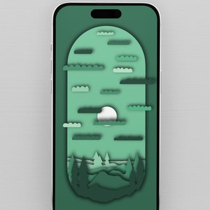 Papercut Fantasy Landscape Phone Wallpaper (digital Download) - Etsy