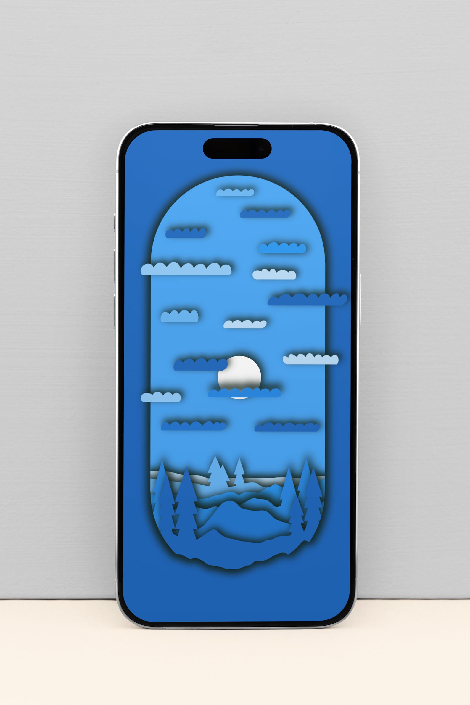 Papercut Fantasy Landscape Phone Wallpaper (digital Download) - Etsy