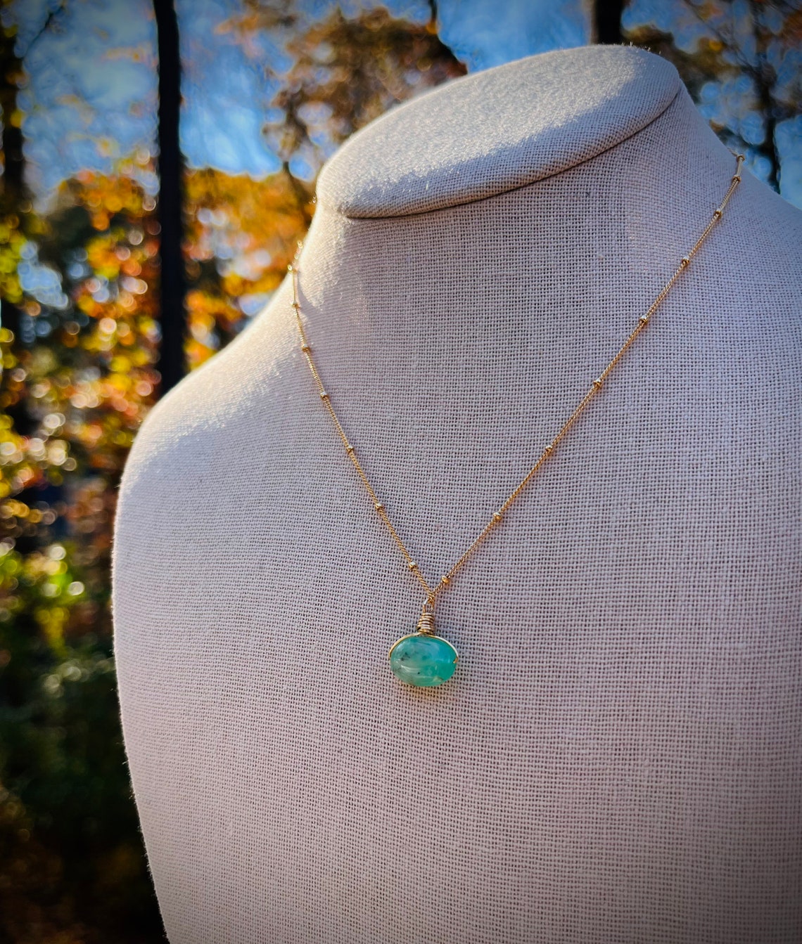 Chrysoprase Pendant Necklace Handmade Necklace Handmade - Etsy