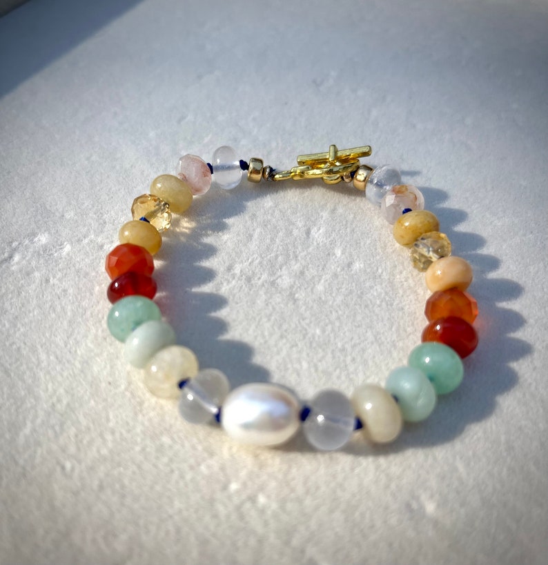 Gemstone Bracelet One of a Kind Jewelry Handmade Jewelry Boho Jewelry Stackable Bracelet Gifts ...