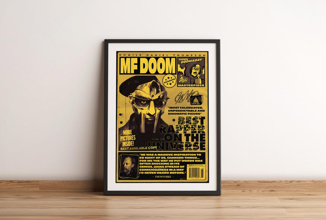 MF Doom Poster Print MF Doom Artist Poster Music Poster Album Cover ...