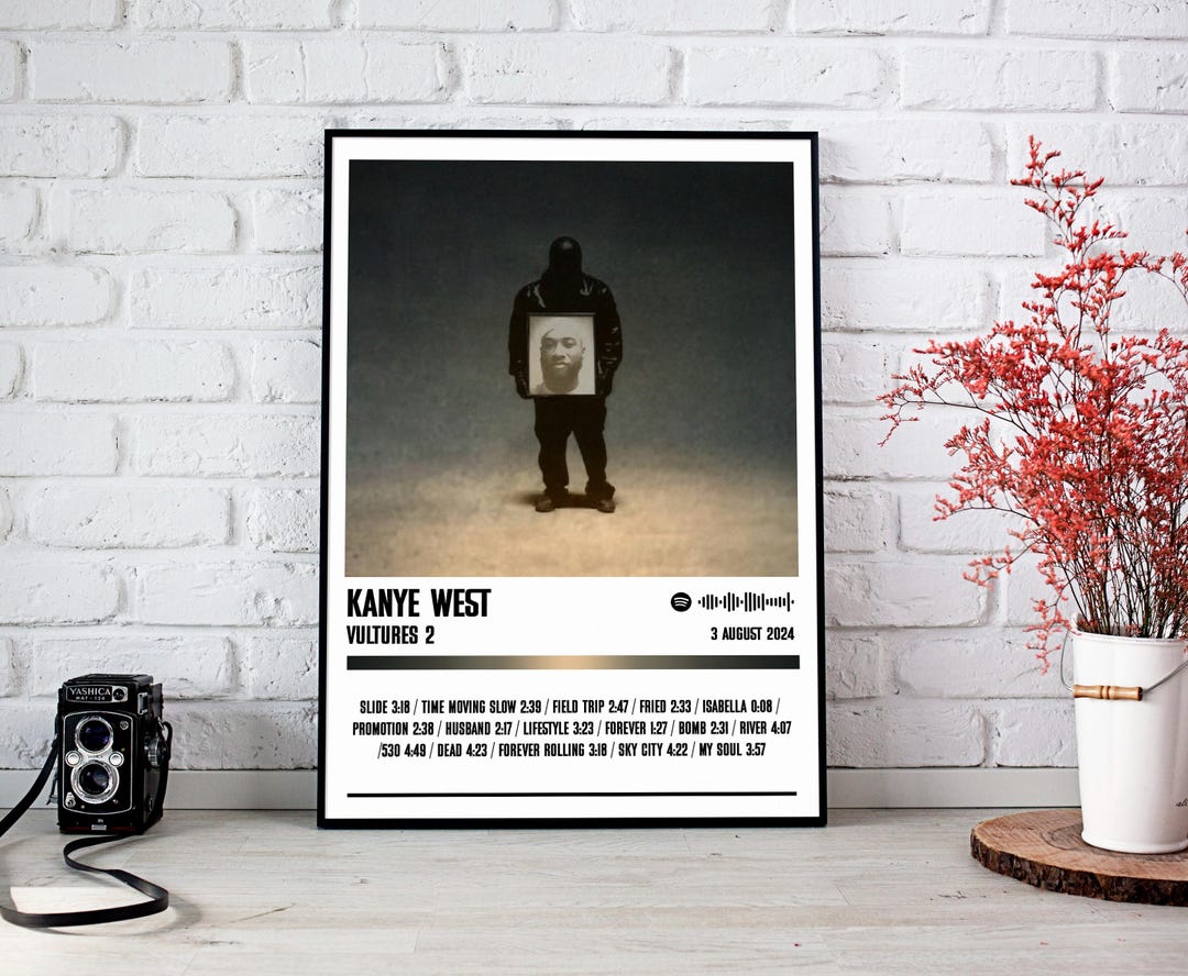 Kanye West Poster Print VULTURES 2 Album Poster Music Poster Album ...