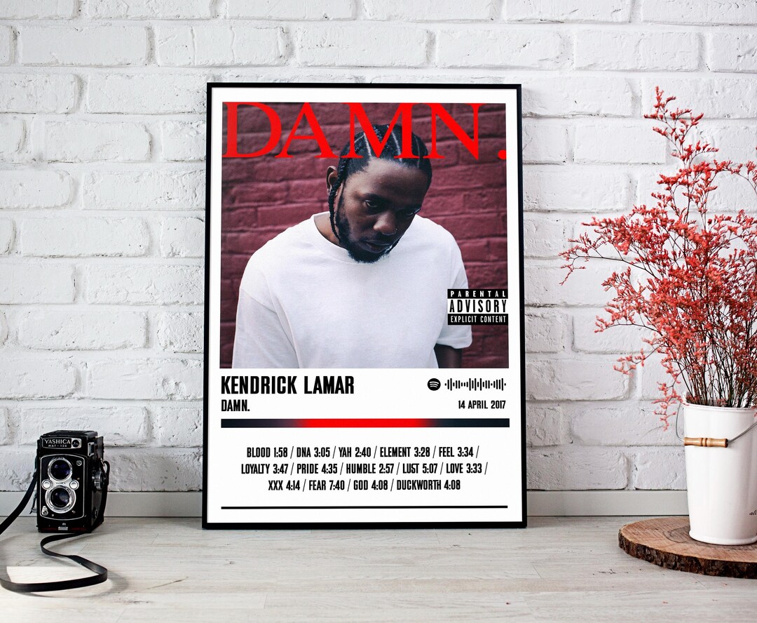 Kendrick Lamar Poster Print Damn Album Poster Music Poster Album Cover ...