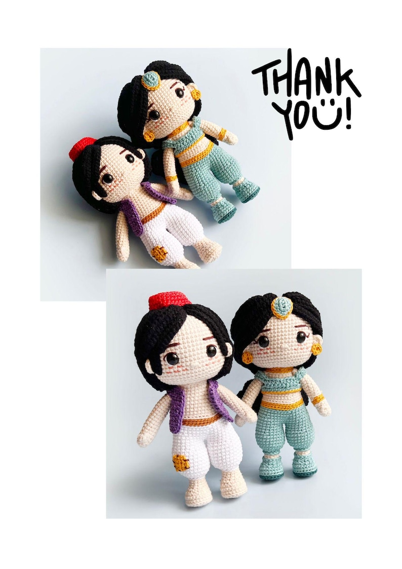 Jasmine and Aladdin Crochet Pattern Collection - Magical Characters for ...