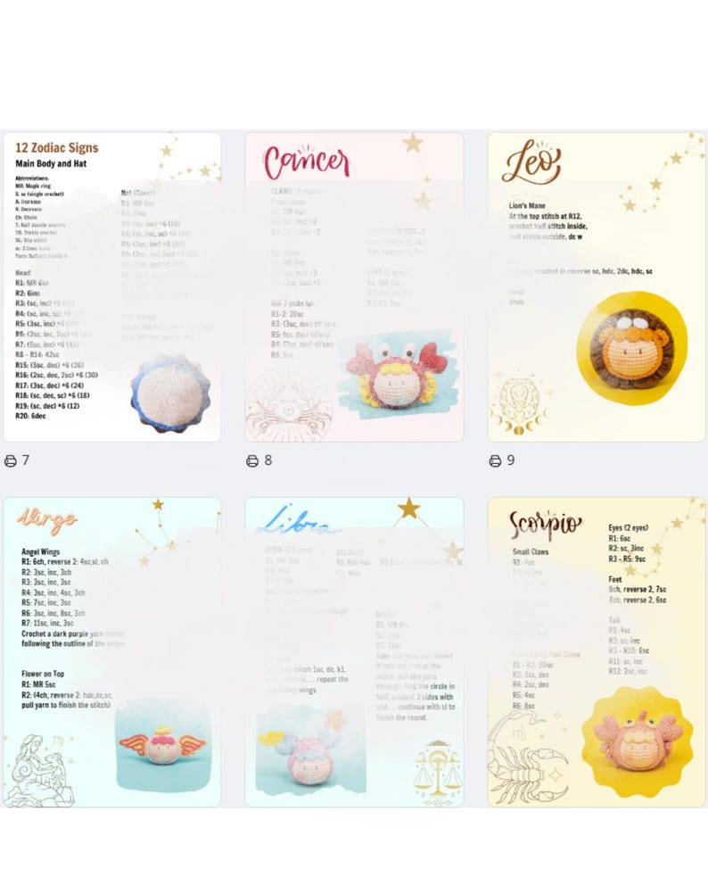 Zodiac Sign Crochet Patterns (PDF) - Capricorn to Gemini | Amigurumi ...