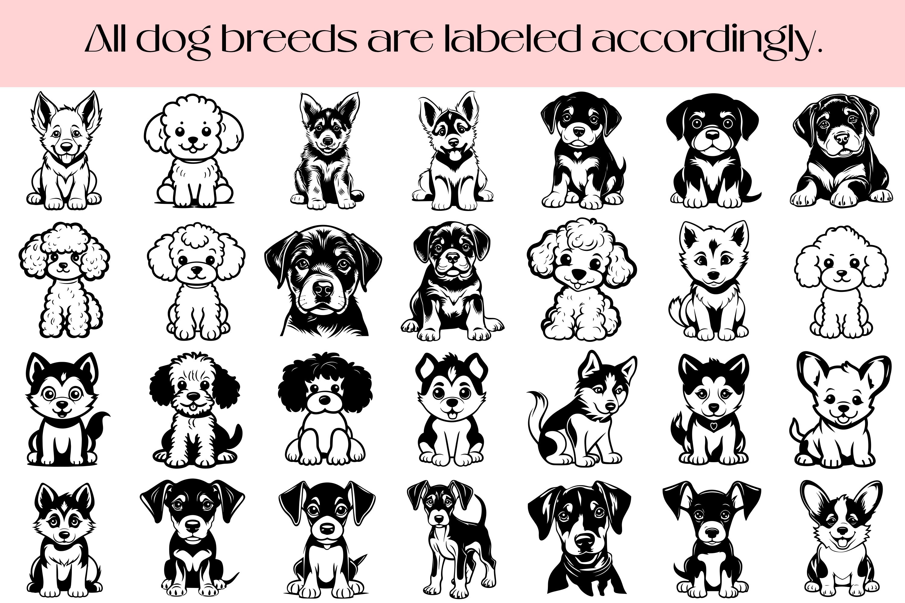 100 Dog Svg Bundle Puppy Svg Beagle Svg Labrador Svg - Etsy