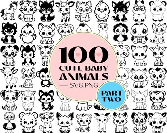 100 Animal Doodle Svg Bundle Animal SVG Doodle Svg Animal Clipart Wild ...