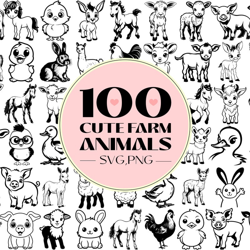 Cute Farm Animals Svg - Etsy