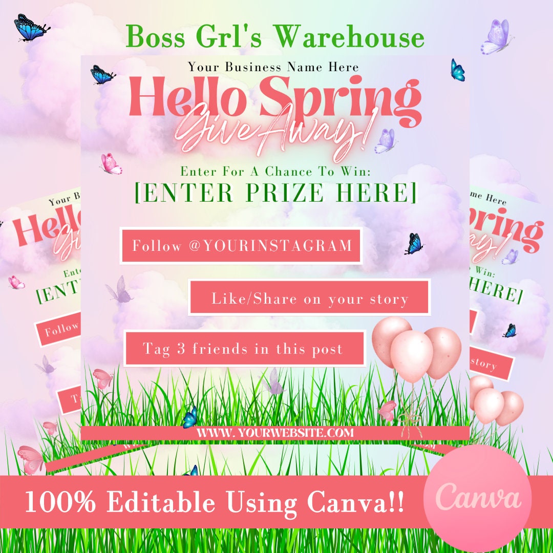 DIY Spring Giveaway Flyer Template: Hair Specials, Canva Design ...