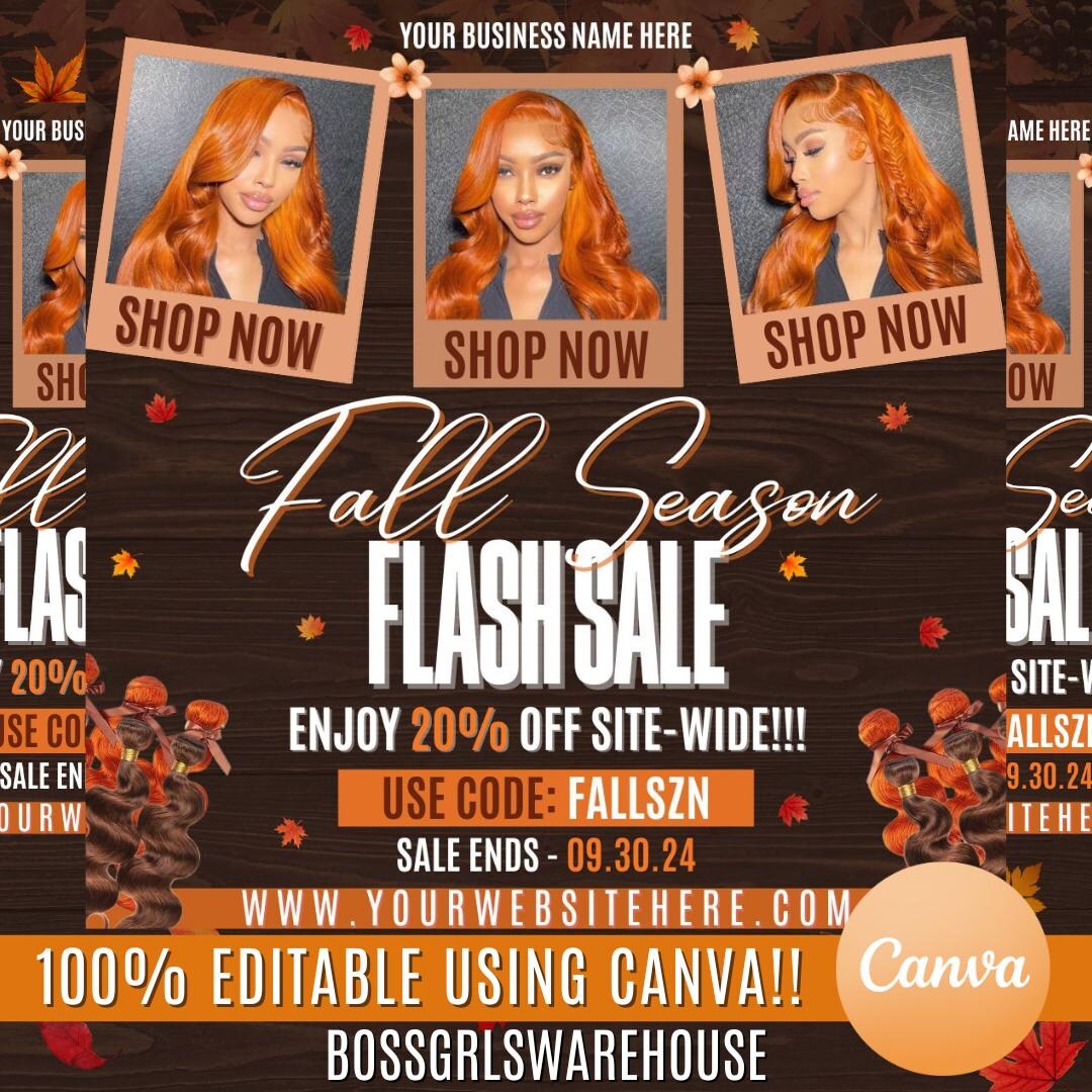 Fall Season Flash Sale Flyer, Autumn Flash Sale, Hello Fall Sale Flyer ...