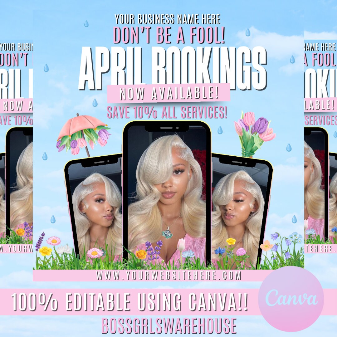 April Booking Flyer, Easter Booking Flyer, Spring Season Flyer, March ...