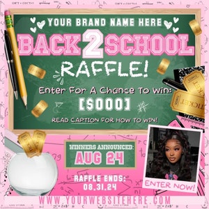 Back to School Raffle Flyer: DIY Canva Template - Etsy
