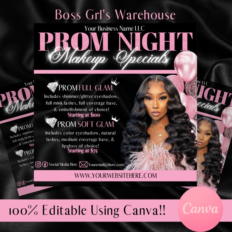 Prom Makeup Specials Flyer DIY Prom Queen MUA Eyelash - Etsy