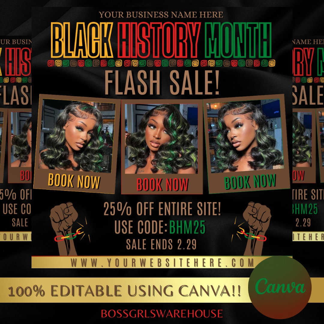 Black History Month Sale Flyer, February Flash Sale Flyer, February ...