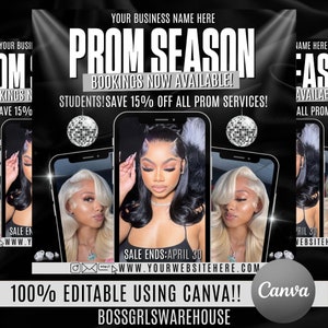 Prom Bookings Flyer, Bookings Available, Appointments Available, Prom ...