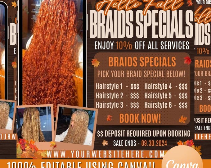 Locs Specials Flyer, DIY Flyer Template Design, Loc and Retwist Flyer ...